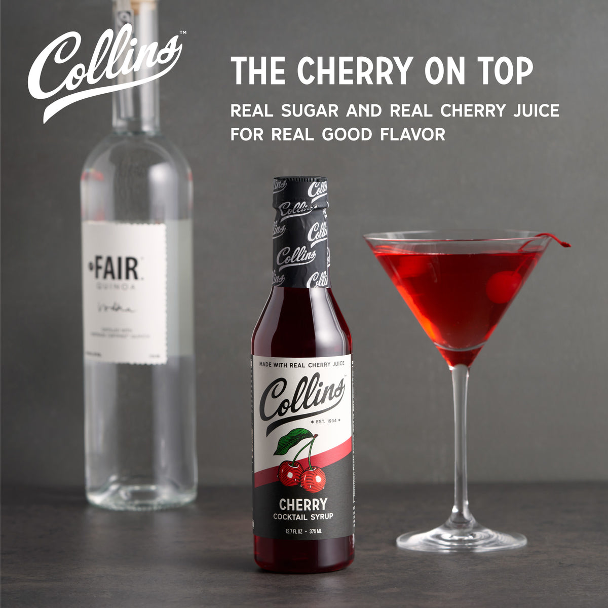 Collins Cherry Syrup, Cherry Simple Syrup, Real Sugar Cocktail Syrups ...